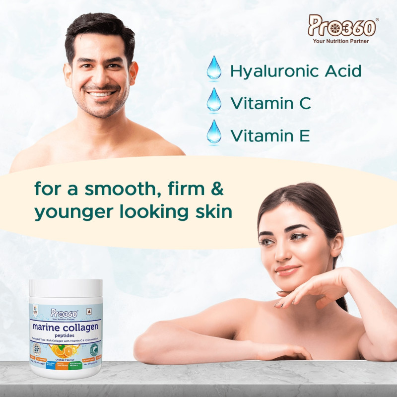 Pro360 Marine Collagen Peptides for Healthy Skin, Hair, Nails, Bone and Joint, Post workout ...